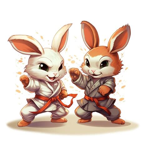 premium ai image two rabbits with a white suit and the words bunny