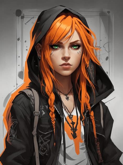 Premium Ai Image A Girl Drawn In The Style Of Arcane With Colored Hair