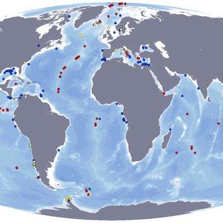 Global Distribution Of Hydrothermal Vent Red Cold Seep Blue And