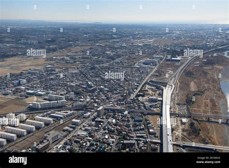 Atsugi Station Aerial Shot From The Northwest Side Towards Enoshima