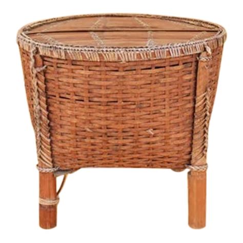 1950s Mid Century Rustic Bamboo Rattan Coffee Table Chairish