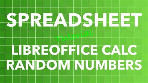 Spreadsheet LibreOffice Calc Random Numbers Samples YouTube