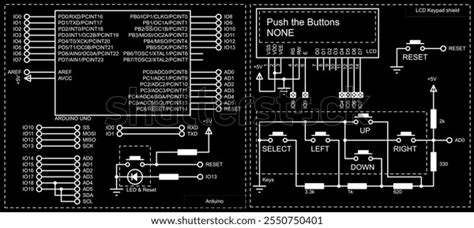 Vector Schematic Diagram Arduino Electronic Deviceconnecting Stock Vector Royalty Free