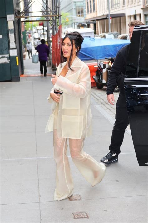 Kim Kardashians Skinny Figure Drowns In Completely See Through Baggy
