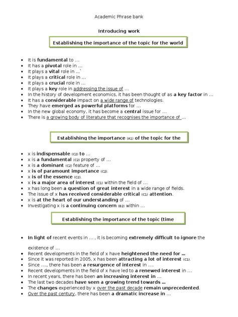 Academic Phrase Bank Development Economics Academic Discipline