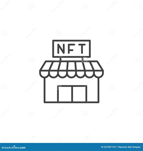 Nft Marketplace Line Icon Linear Style Sign For Mobile Concept And Web Design Stock Vector