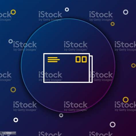 Ligne Blanche Et Jaune Icône Denveloppe Isolée Sur Fond Bleu Symbole De