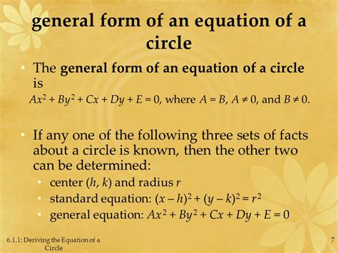 Equation Of A Circle General Form