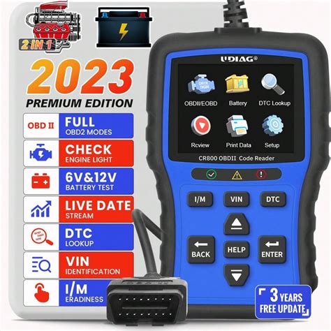 Udiag Cr800 Obd2 Scanner Diagnostic Tool Car Code Reader One Click I M Vin Dtc Full Obdii