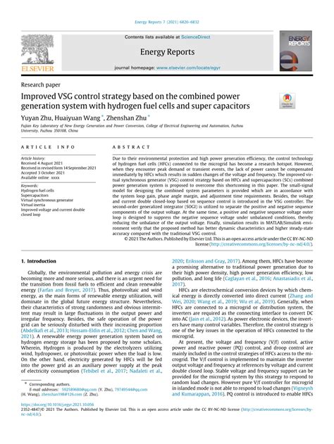 Pdf Improved Vsg Control Strategy Based On The Combined Power