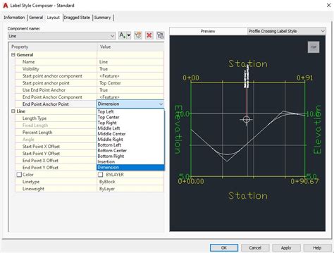 Profile Label Creation With Text Attached To Line At Dimension In Order To Drag My Labels