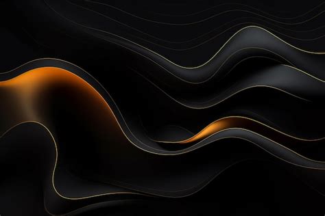 Premium Ai Image Black And Golden Flowing Vector Background Generative Ai