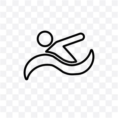 Het Zwemmende Persoons Vector Lineaire Die Pictogram Op Transparante