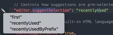 Editor Suggestselection Recentlyused Not Working As Expected