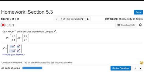 Solved Let A Pdp 1 And P And D As Shown Below Compute