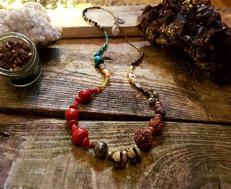 Boho Necklace Earthy Bohemian Jewelry Tribal Gypsy Jewellery Etsy