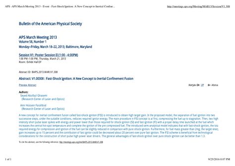 Pdf Abstract V100308 Fast Shock Ignition A New Concept To Inertial Confinement Fusion