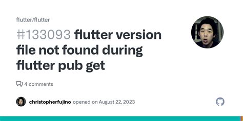 Flutter Version File Not Found During Flutter Pub Get · Issue 133093 · Flutterflutter · Github