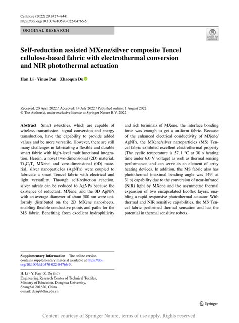 Self Reduction Assisted Mxenesilver Composite Tencel Cellulose Based