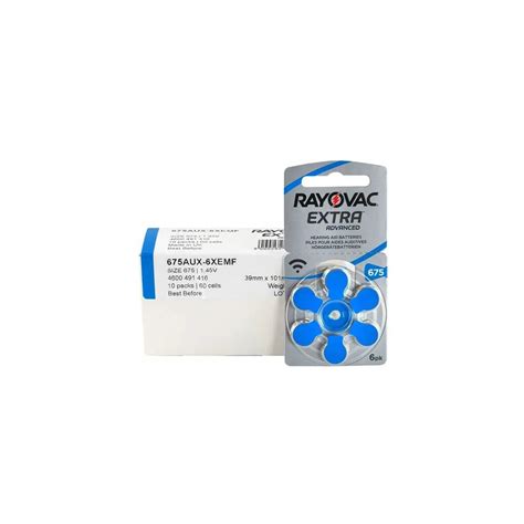 Rayovac Extra Advanced Batteries For Hearing Aids No 675 Box 60