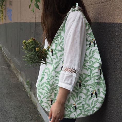 포이베 호보 묶는 숄더 여름 숲 트로피컬 야자수 에스닉 유니크 만두 복조리 자체제작 에코백 단길