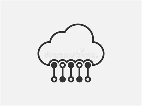 Technology Icon Vector Cloud Computing Connection Big Data Global