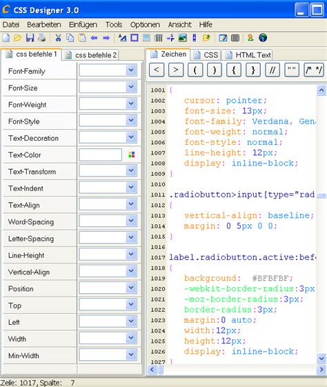 Fünf kostenlose CSS Editoren für Webdesigner Allgemeines Software
