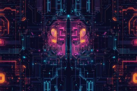 This Artwork Depicts A Colorful Digital Brain With Intricate Circuits Symbolizing Tech