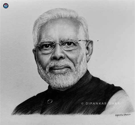 Narendra Modi Realistic Portrait Artwork