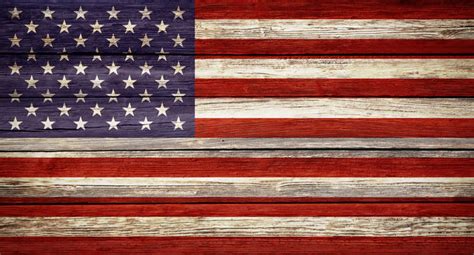 American Flag Wood Background