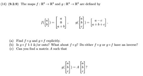 solved the maps f r 2 rightarrow r 3 and g r 3 rightarrow