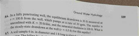 High Quality Solution Ground Water Hydrology86 In ﻿a Fully Penetrating