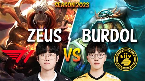 T1 Zeus Vs LSB Burdol Zeus JAX Vs Burdol GRAGAS Top Patch 13 17 KR