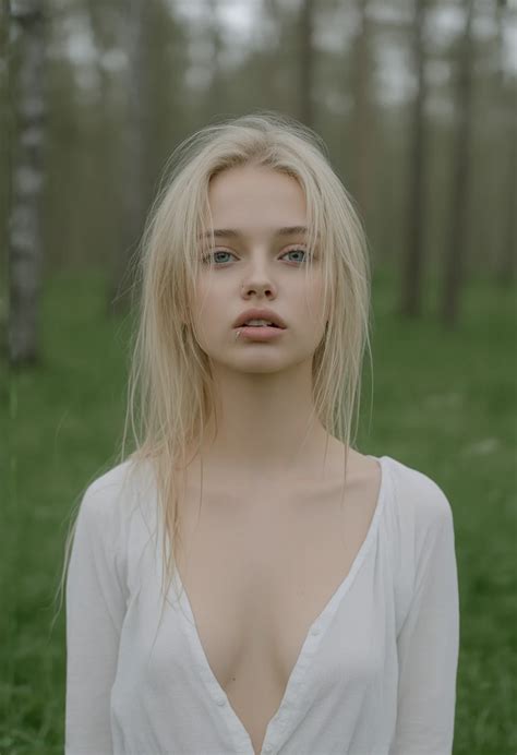 Реалистичный портрет высокое разрешение блондинка школьница с мокрым лицом Seaart Ai