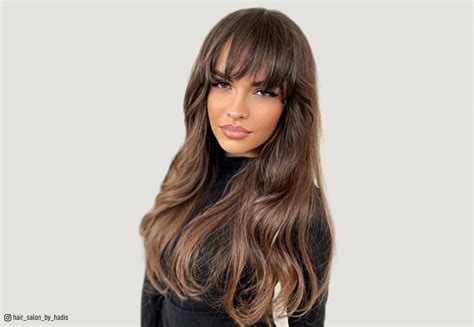 Long Dark Brown Hairstyles With Bangs