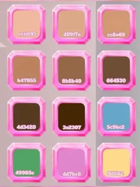 Roblox Skin Hex Codes