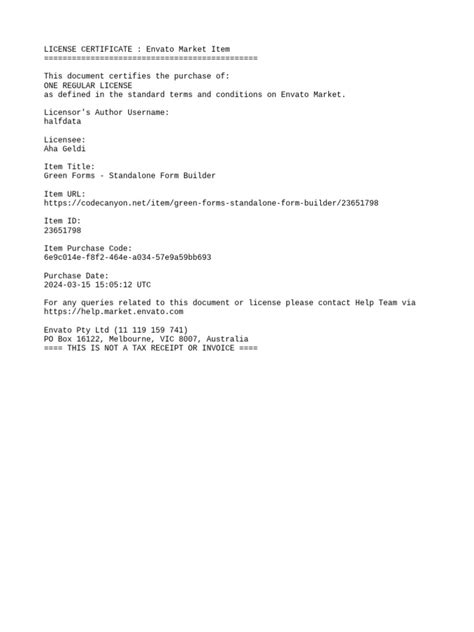 Green Forms Standalone Form Builder License Pdf