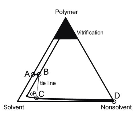 1 Schematic Plot Of A Ternary Phase Diagram Of Polymer Solvent And Download Scientific