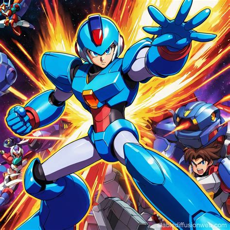 Mega Man X Firing Charge Shot Stable Diffusion Online