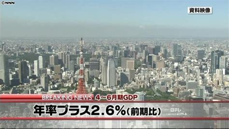4～6月期gdp 年率プラス2．6％（2013年8月12日掲載）｜日テレnews Nnn