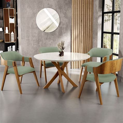 Kit 04 Cadeiras Para Sala De Jantar E Estar Living Estofada Suran L02