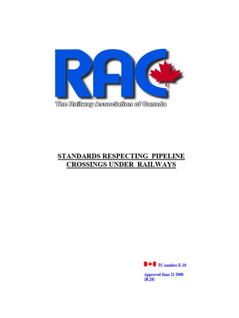 Std Pipeline Crossing Under Railways Rca Pdf