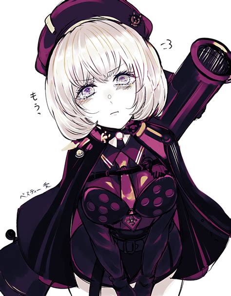Safebooru 1girl Belt Beret Black Shirt Blue Eyes Breasts Cape