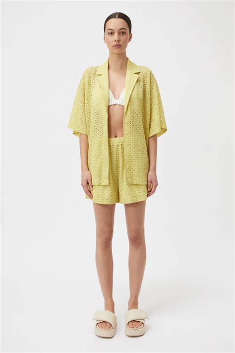 Agna High Waisted Lace Shorts In Pale Lime Green Camilla And Marc