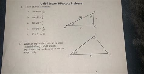 Solved Unit 4 Lesson 6 Practice Problems 1 Select All True