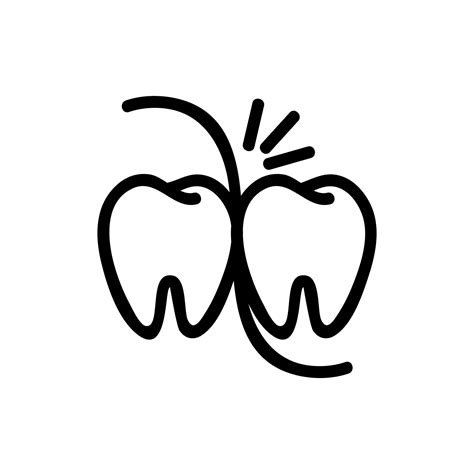Floss Between Teeth Icon Vector Outline Illustration 9903565 Vector Art