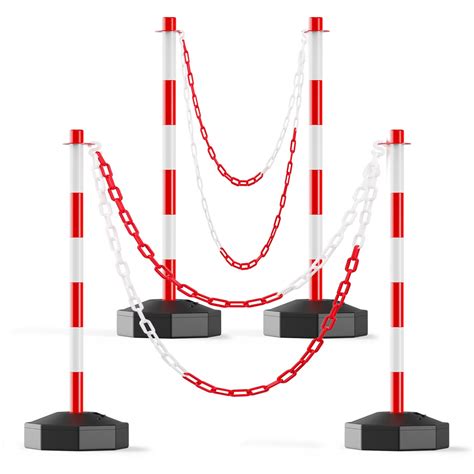 Roadhero [4 Pack] Traffic Delineator Post Cones With Fillable Base For