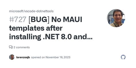 Bug No Maui Templates After Installing Net 80 And All Vs Code