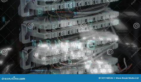 Complex Server Hardware With Various Cables And Connectors Stock Photo