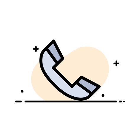 Call Phone Ring Telephone Business Flat Line Filled Icon Vector Banner Template 14335564 Vector